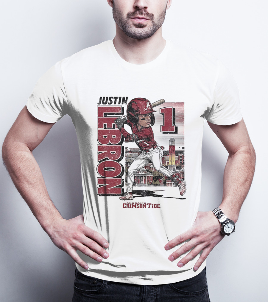 Justin Lebron Alabama Crimson Tide Swing Caricature 1 T-Shirt