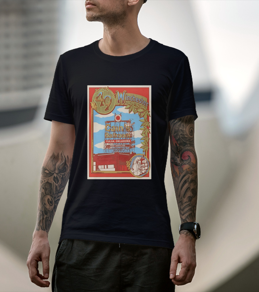 49 Winchester Cain's Ballroom Tulsa Oklahoma March 13 2026 T-Shirt