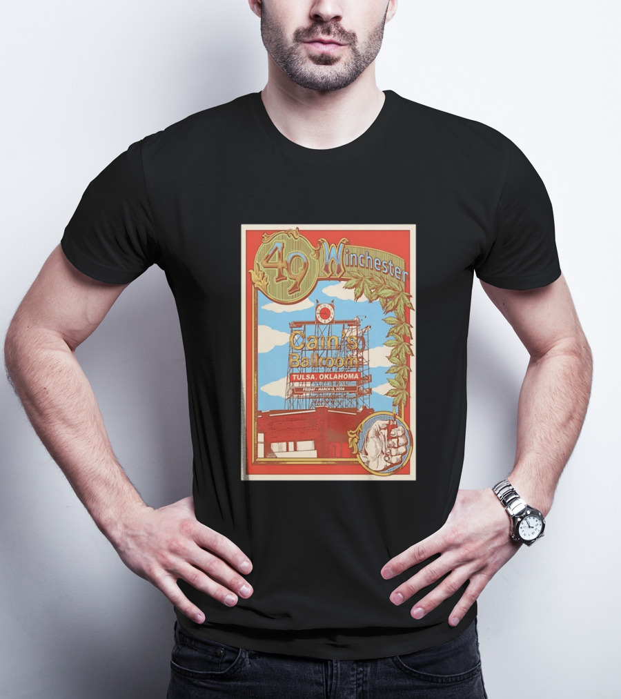 49 Winchester Cain's Ballroom Tulsa Oklahoma March 13 2026 T-Shirt