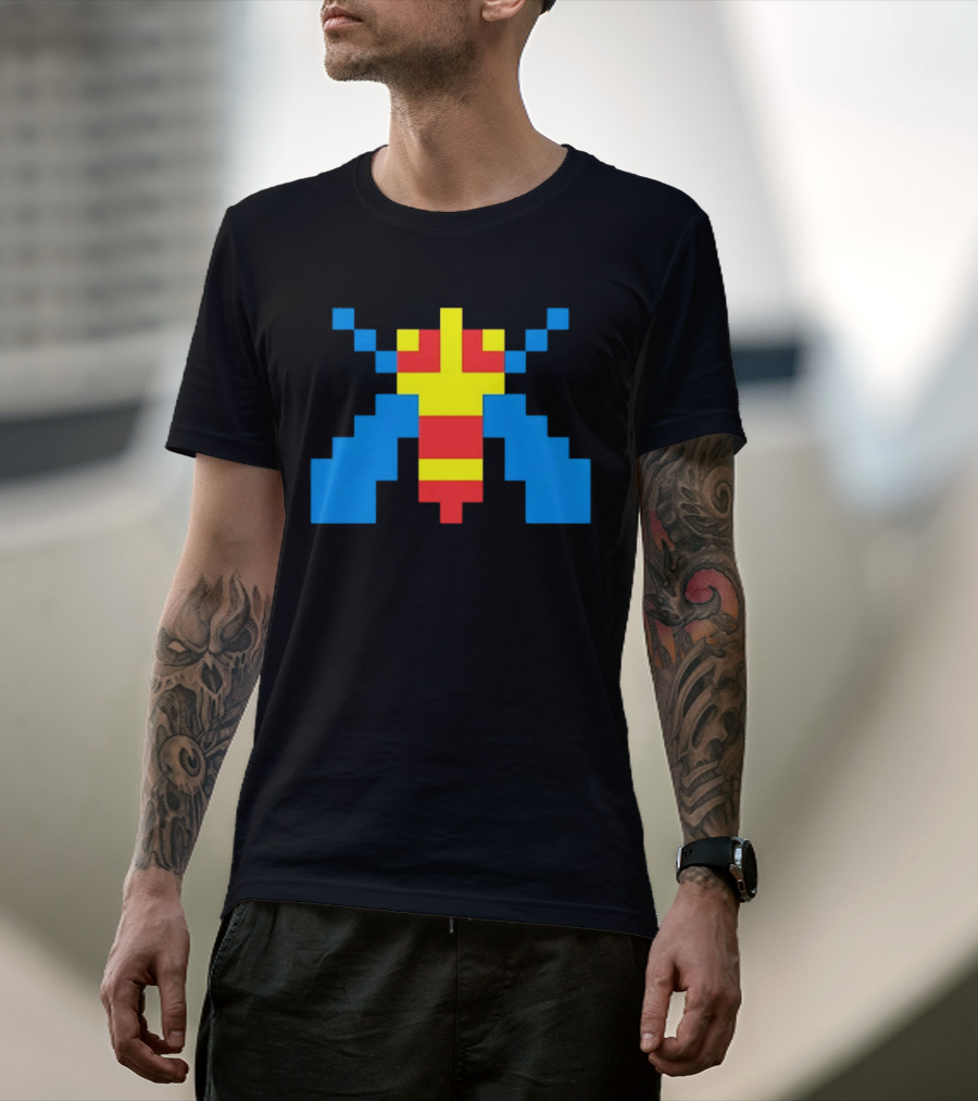 Galaga Alien Sprite Pixelated Retro Video Game T-Shirt