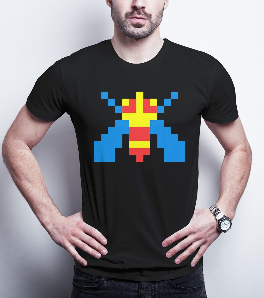 Galaga Alien Sprite Pixelated Retro Video Game T-Shirt
