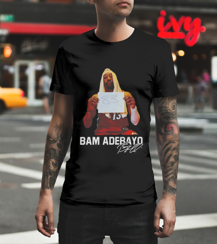 Bam Adebayo 13 Miami Basketball Legend 83 Milestone T-Shirt