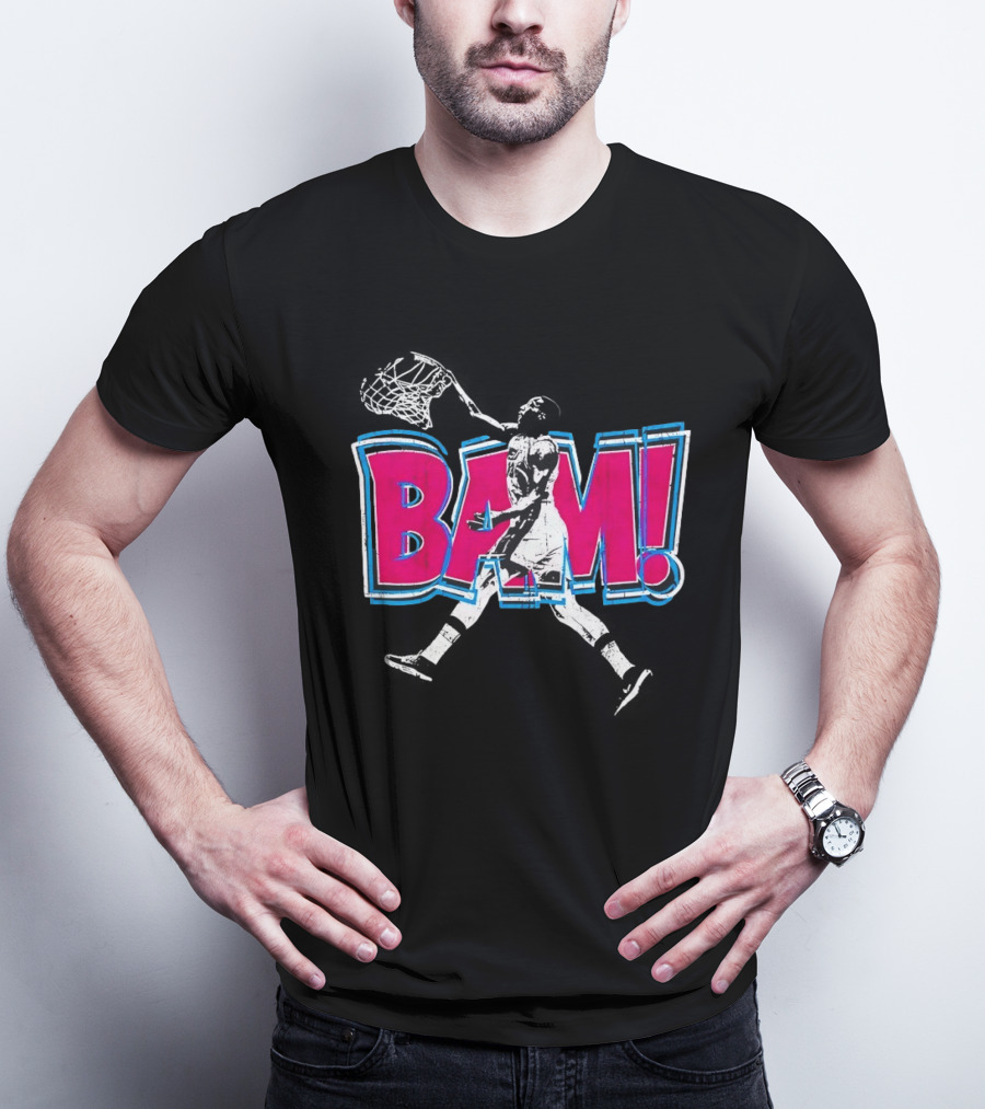 Bam Miami Heat Basketball Player Action Comic T-Shirt