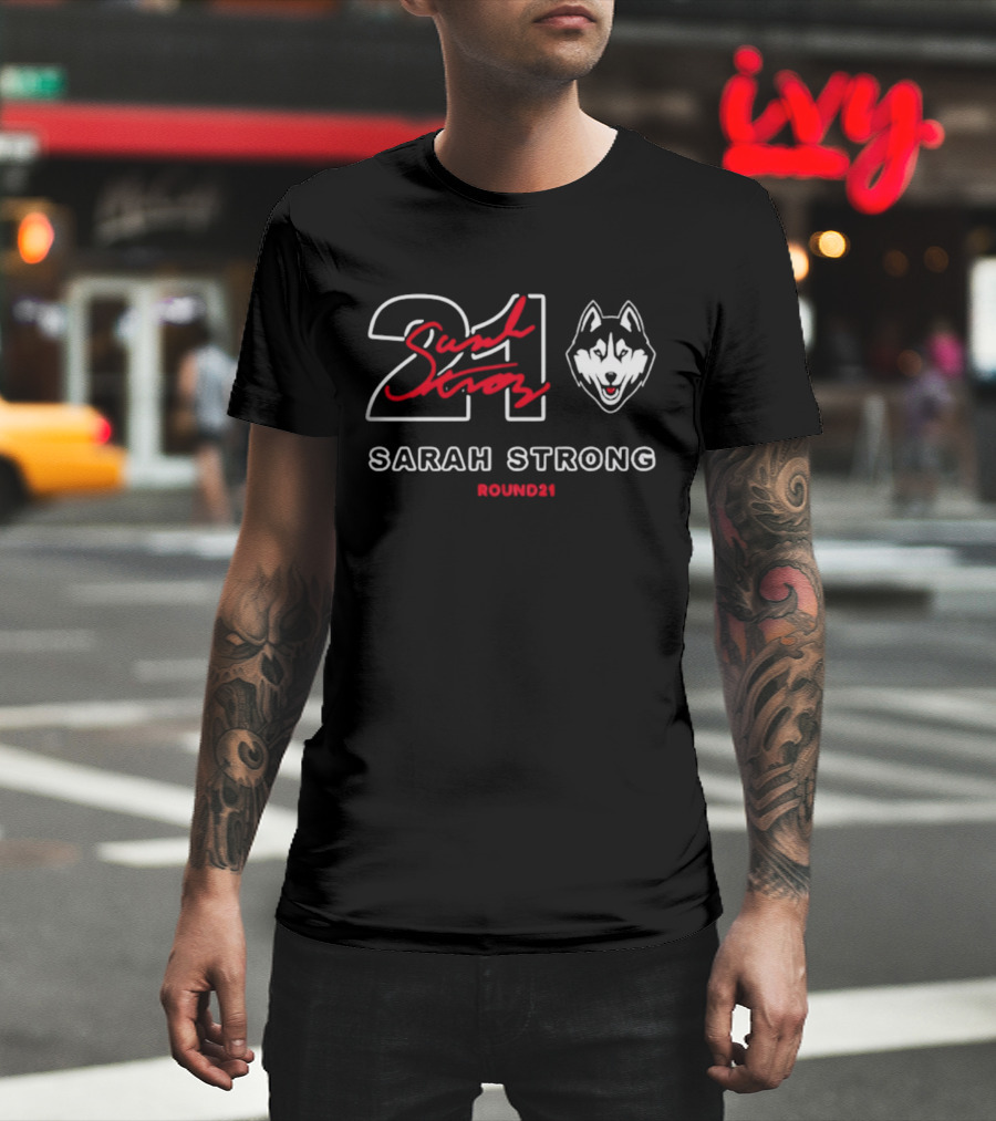 Sarah Strong UConn Huskies 21 Round21 T-Shirt