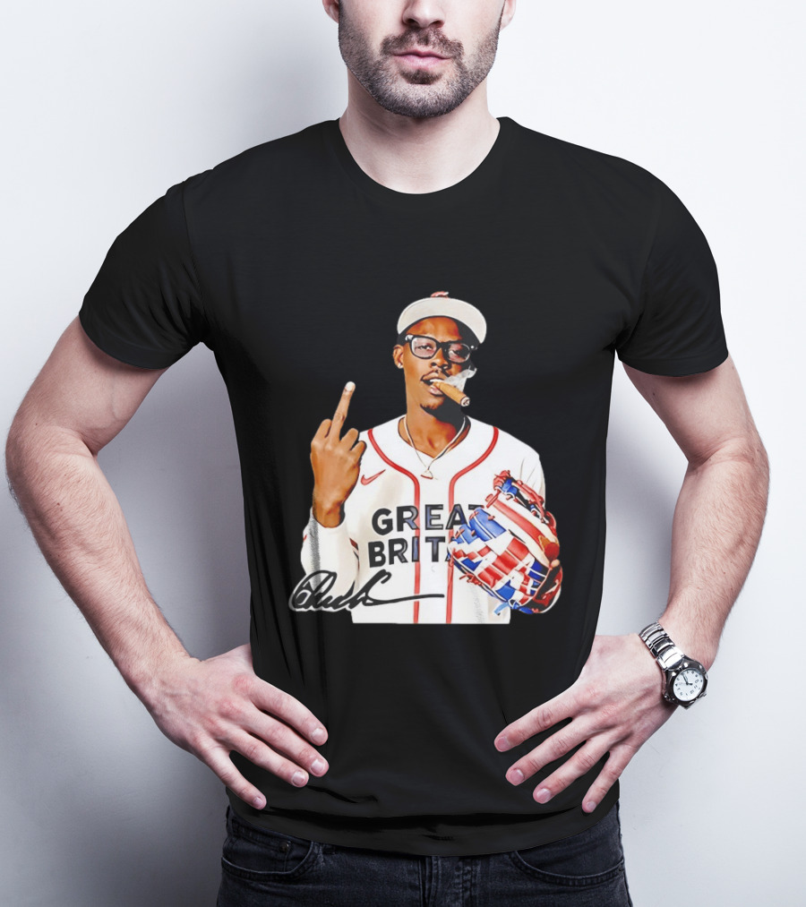 Jazz Chisholm Jr Great Britain Jersey Smoking Middle Finger Signature T-Shirt