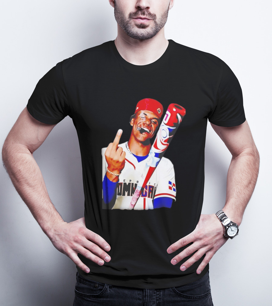 Juan Soto Dominican Republic Baseball Smoking Gesture Middle Finger T-Shirt