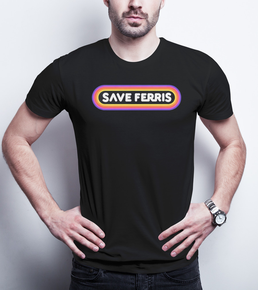 Save Ferris Retro Rainbow T-Shirt