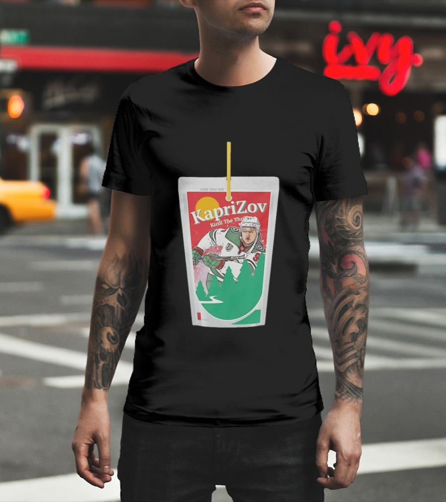 Kaprizov Kirill The Thrill Minnesota Wild Juice Box Hockey T-Shirt