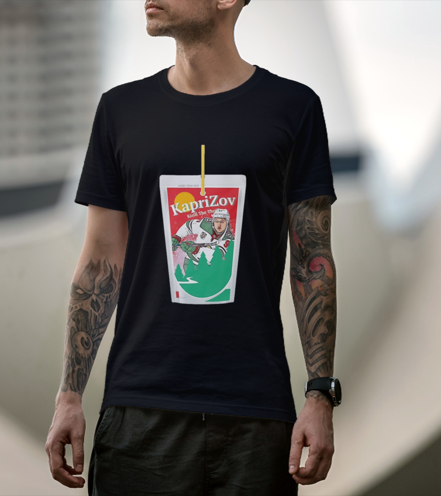 Kaprizov Kirill The Thrill Minnesota Wild Juice Box Hockey T-Shirt