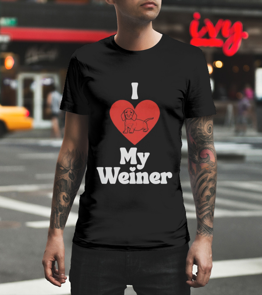 I Heart My Weiner Dachshund Love T-Shirt