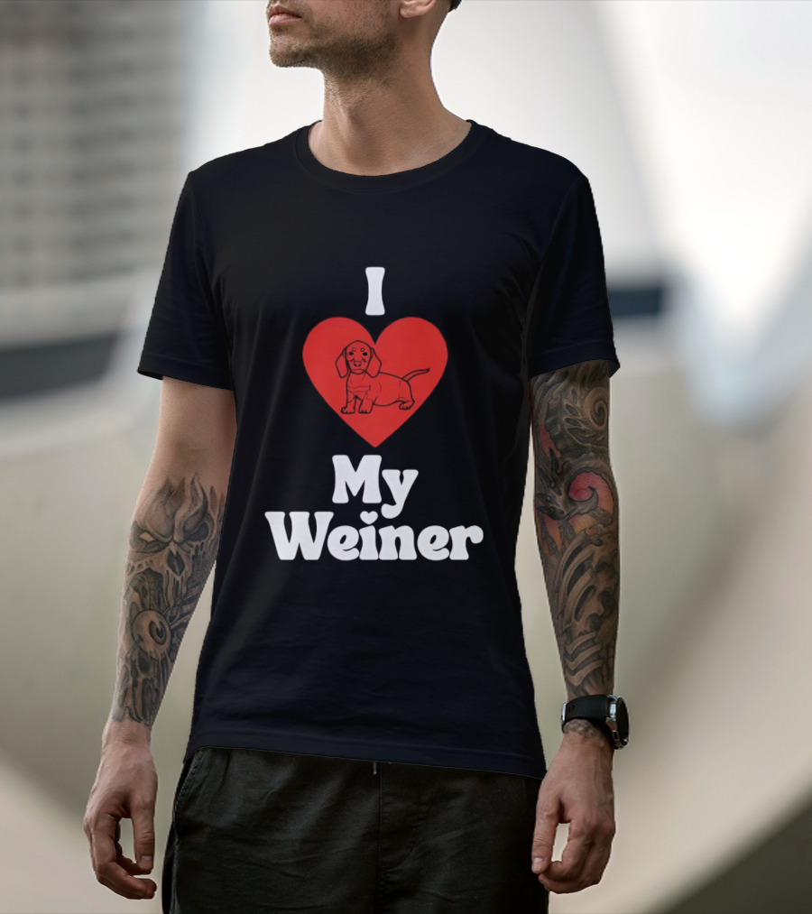 I Heart My Weiner Dachshund Love T-Shirt
