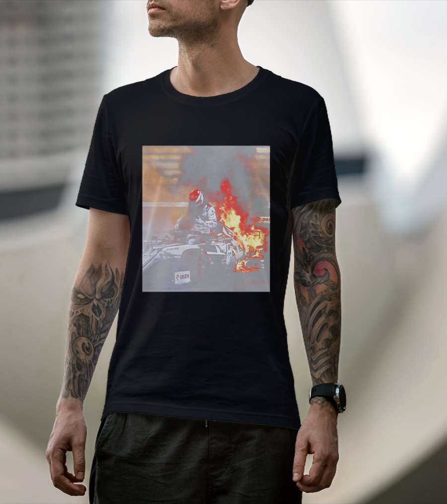 Kimi Raikkonen F1 Fire Escape Orlen Racing Moment T-Shirt