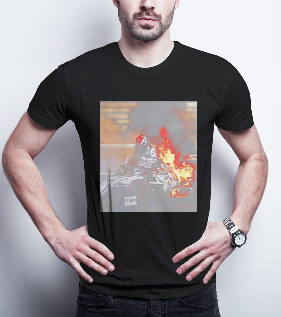Kimi Raikkonen F1 Fire Escape Orlen Racing Moment T-Shirt