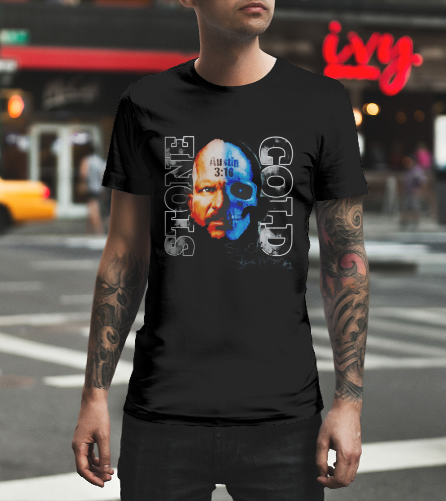 Stone Cold Steve Austin 3:16 Two Face Skull Snow Wash T-Shirt