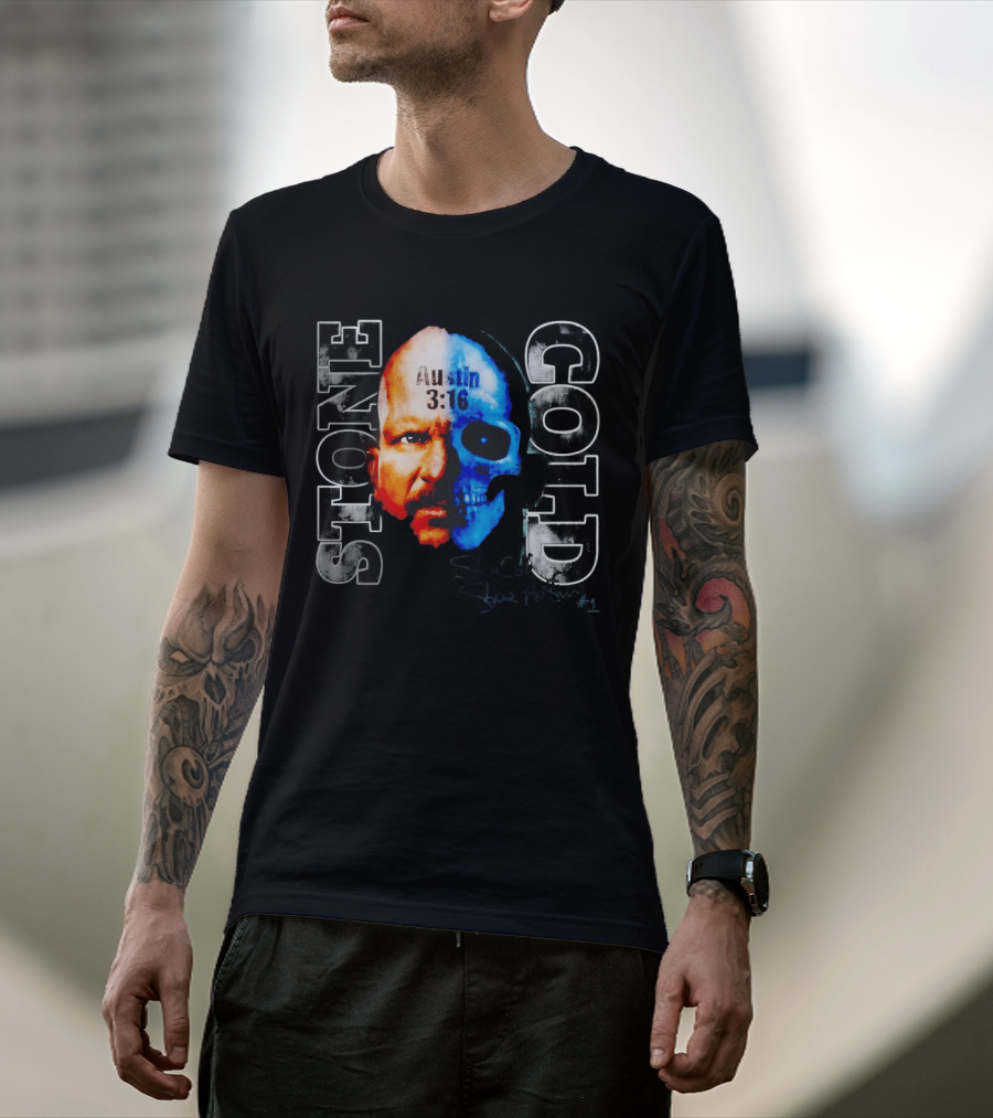 Stone Cold Steve Austin 3:16 Two Face Skull Snow Wash T-Shirt