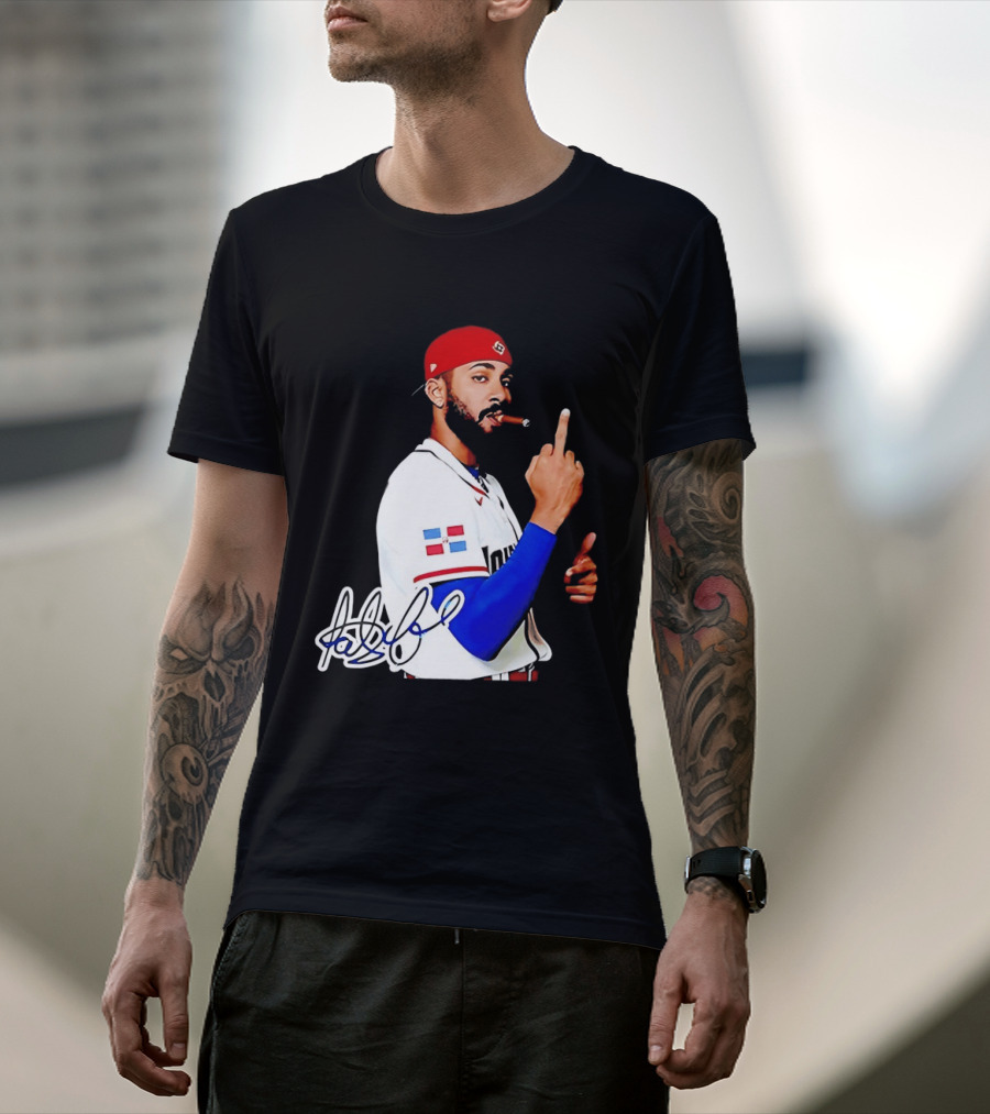 Fernando Tatis Jr San Diego Padres Smoking Middle Finger Dominican Jersey T-Shirt