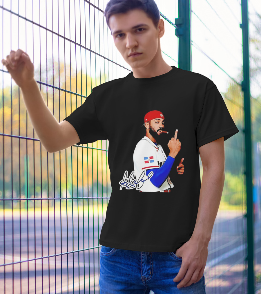 Fernando Tatis Jr San Diego Padres Smoking Middle Finger Dominican Jersey T-Shirt