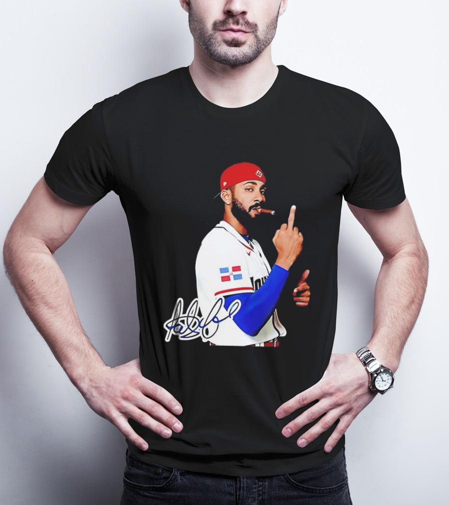 Fernando Tatis Jr San Diego Padres Smoking Middle Finger Dominican Jersey T-Shirt