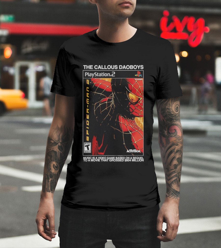 The Callous Daoboys PlayStation Spider Man 2 Activision Video Game Sequel T-Shirt