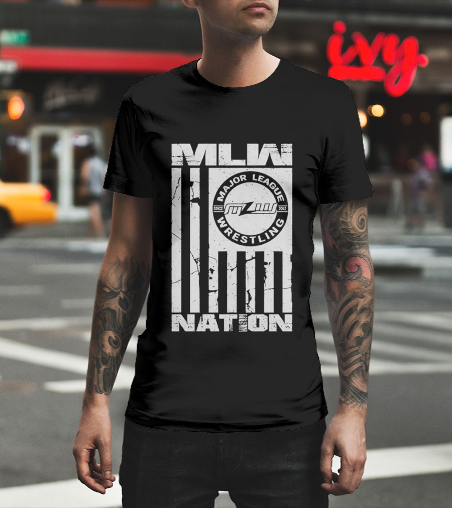 MLW Major League Wrestling Nation American Flag T-Shirt