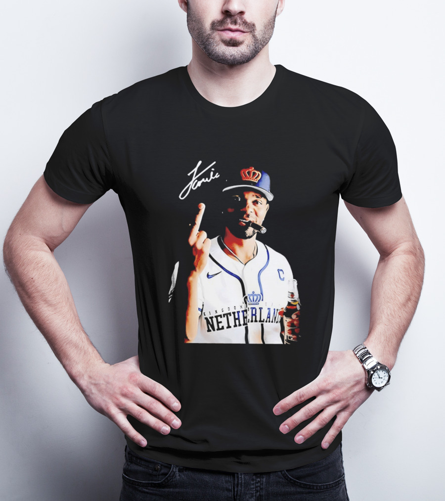 Xander Bogaerts Netherlands Baseball Smoking Gesture Middle Finger T-Shirt