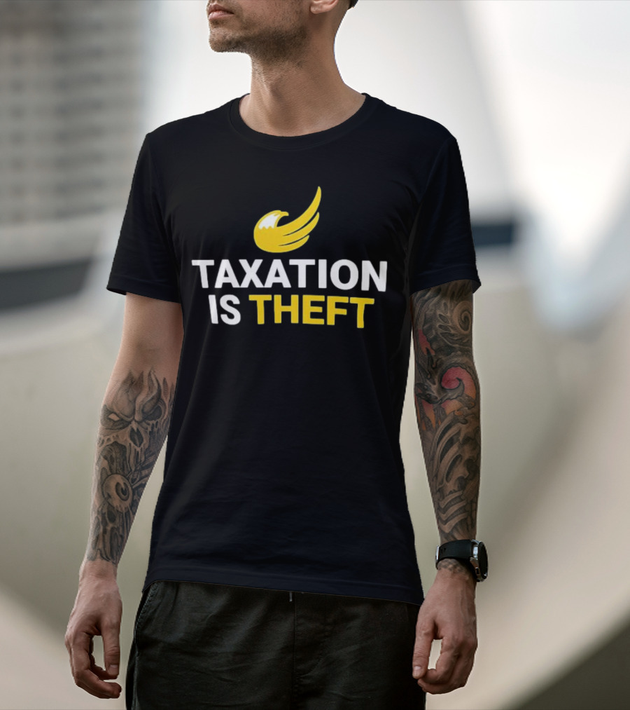 Taxation Is Theft Yellow Winged Icon T-Shirt