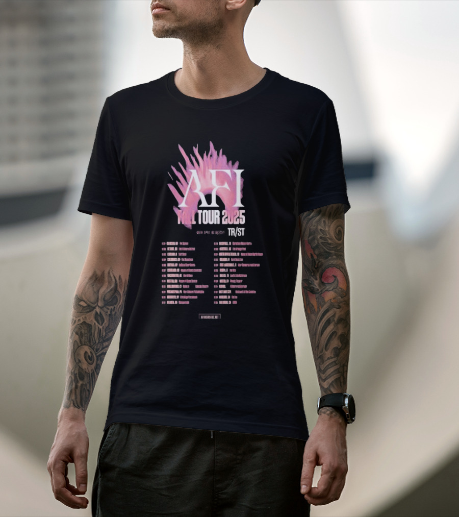 AFI Fall Tour 2025 Concert Schedule With TR/ST Dates And Locations T-Shirt