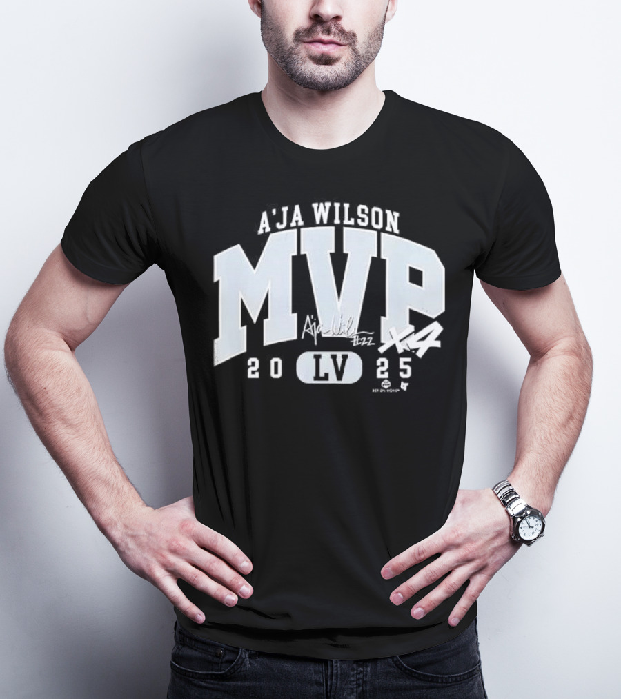 A'ja Wilson MVP 2025 LV Basketball Signature T-Shirt