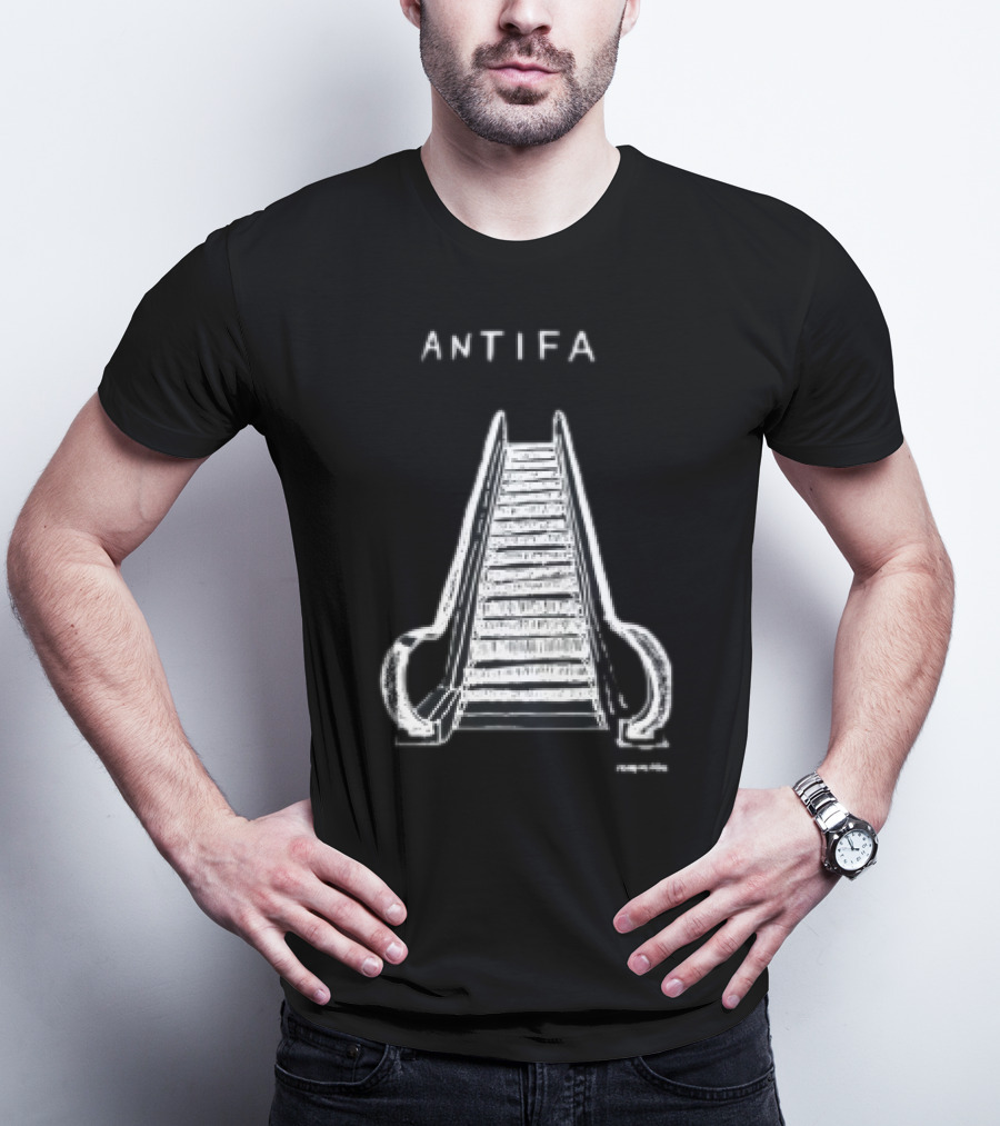ANTIFA Escalator Stairs With Symbolic Message T-Shirt
