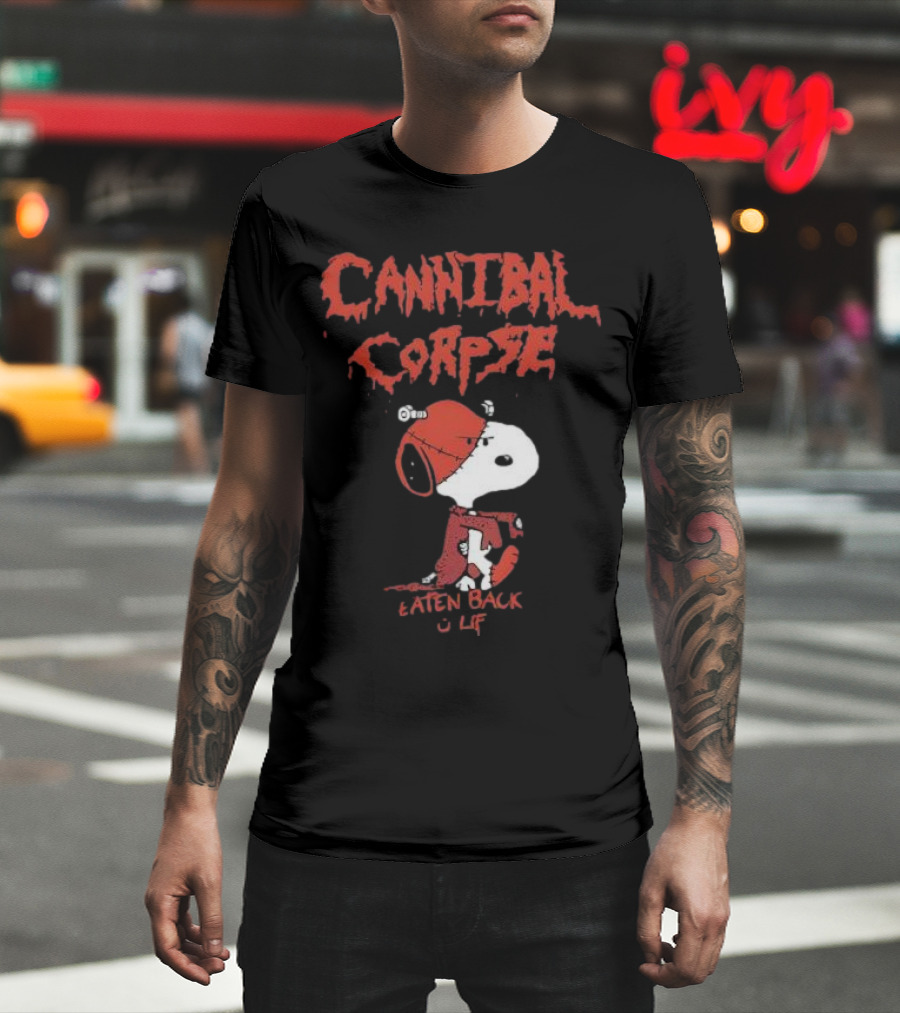 Cannibal Corpse Eaten Back To Life Snoopy Parody T-Shirt