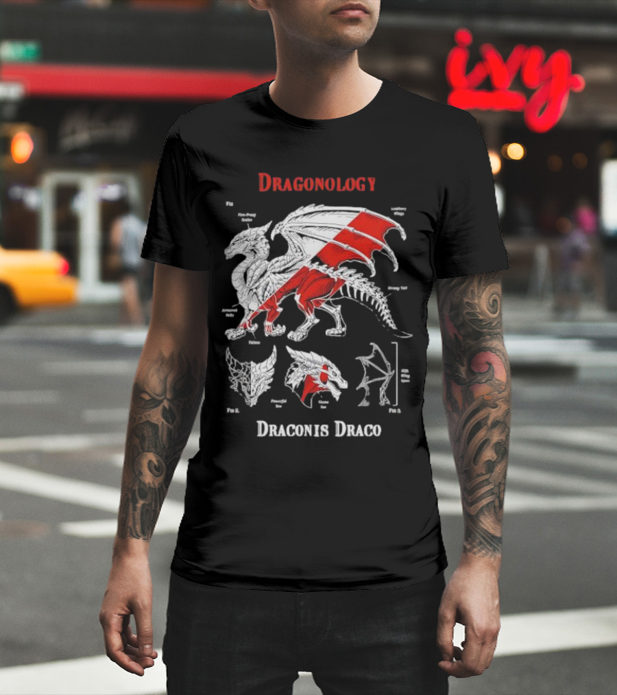 Dragonology Draconis Draco Anatomy Diagram Dragon Study T-Shirt