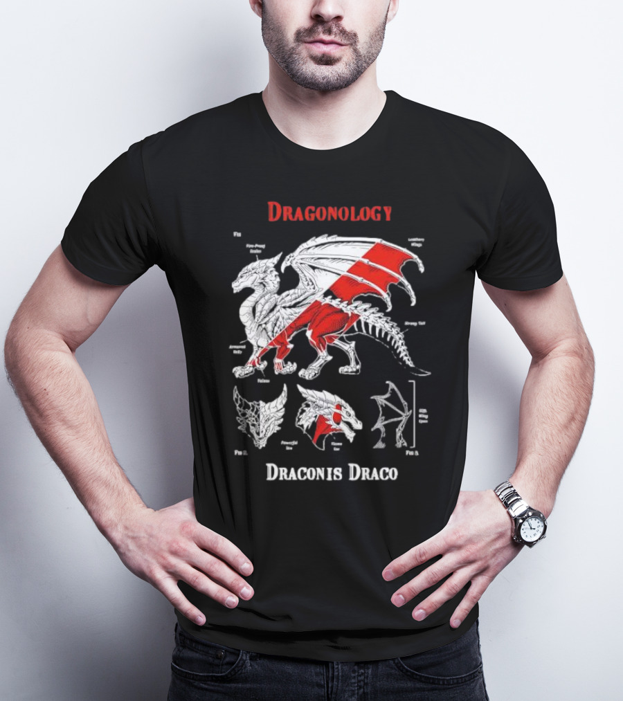 Dragonology Draconis Draco Anatomy Diagram Dragon Study T-Shirt