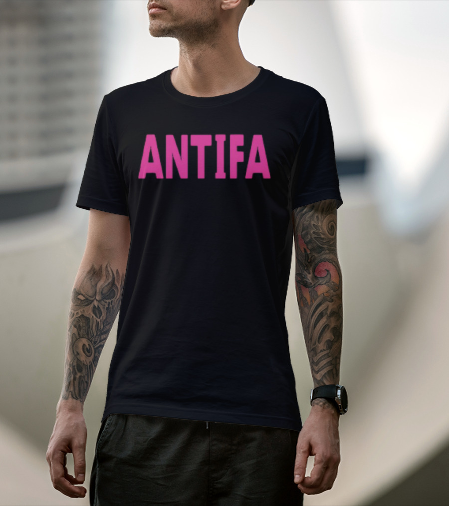 ANTIFA Bold Pink Text Carrie Milburn T-Shirt