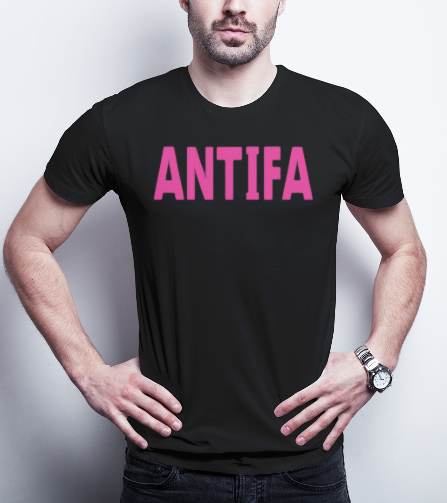 ANTIFA Bold Pink Text Carrie Milburn T-Shirt