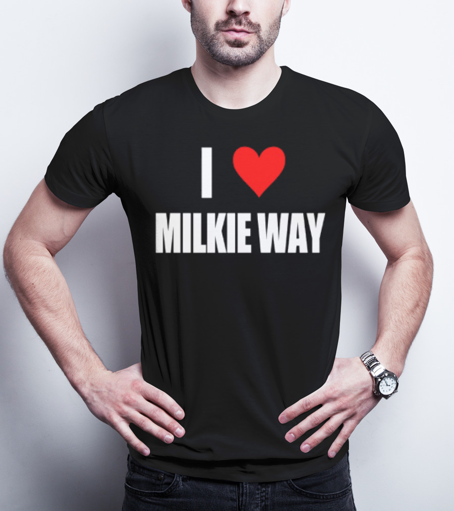 I Love Milkie Way Cute Cow Theme T-Shirt