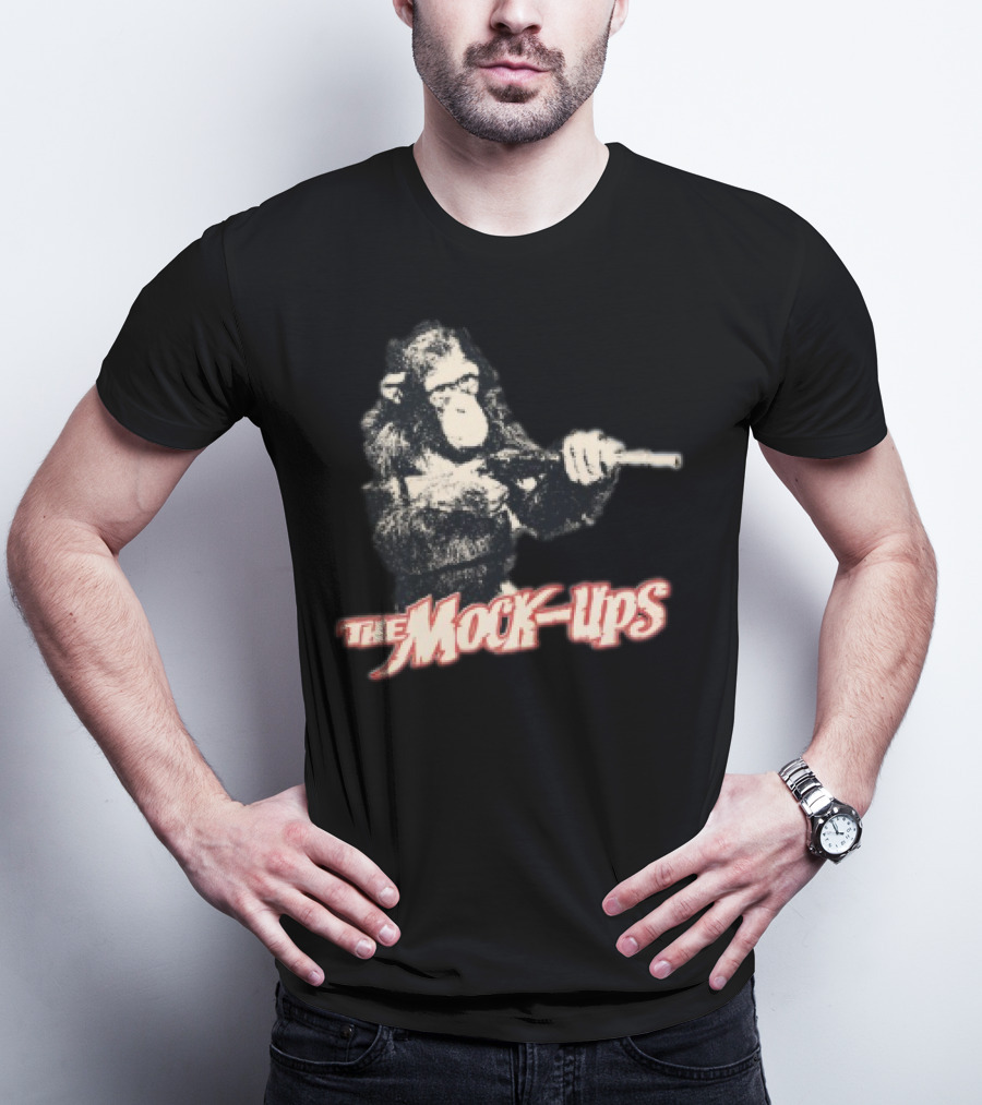 The Mock Ups Monkey Holding Toy Gun T-Shirt