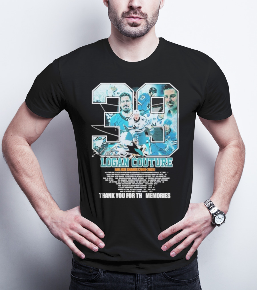 Logan Couture San Jose Sharks 2009 2025 Hockey Memories Thank You T-Shirt