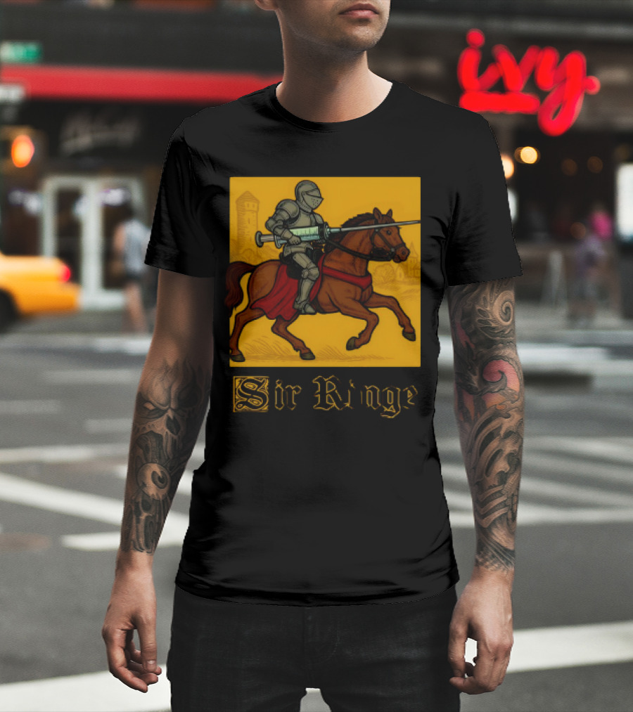 Orbital Sir Ringe Knight On Horse With Syringe Lance T-Shirt