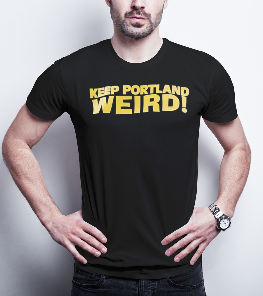 Keep Portland Weird Bold Yellow Text T-Shirt