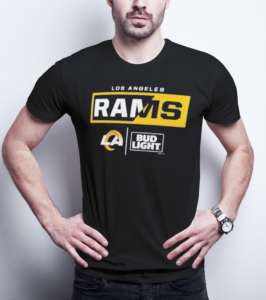 Los Angeles Rams Bud Light Collaboration NFL Sports Fans T-Shirt