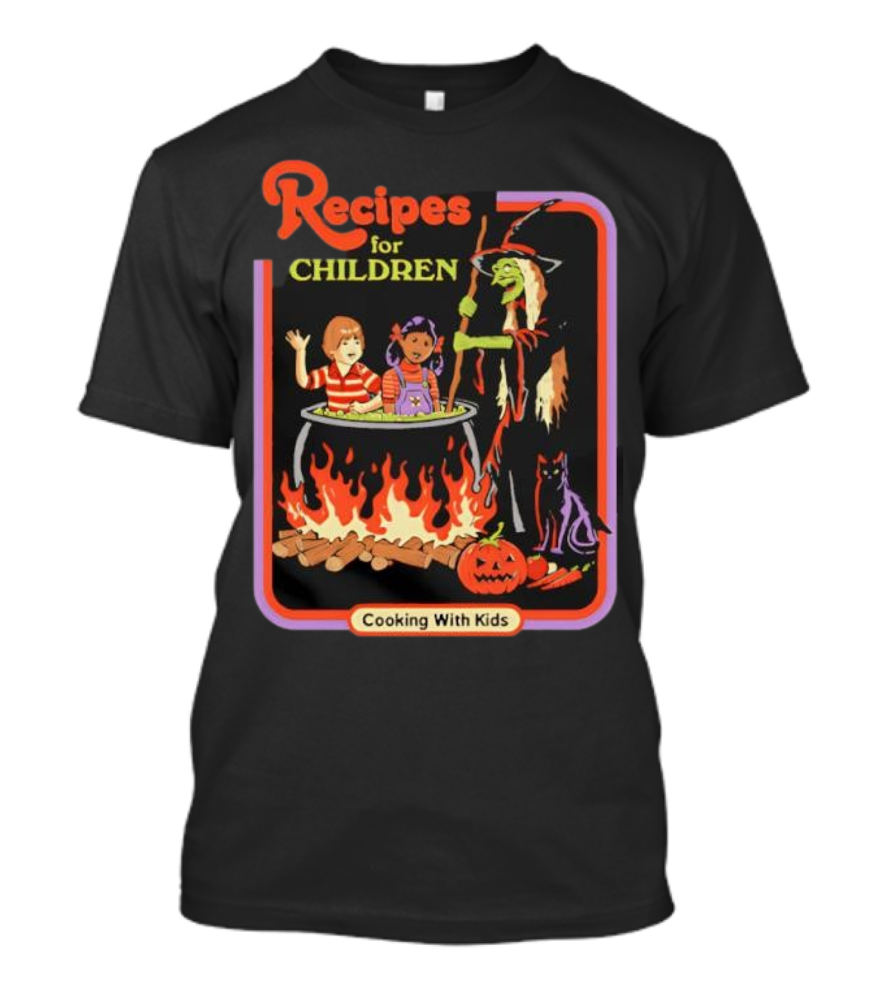 Recipes For Children Cooking With Kids Halloween Witch Cauldron Fire T-Shirt