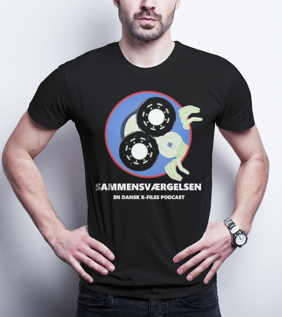 Sammensværgelsen En Dansk X Files Podcast Alien Wheel Design T-Shirt