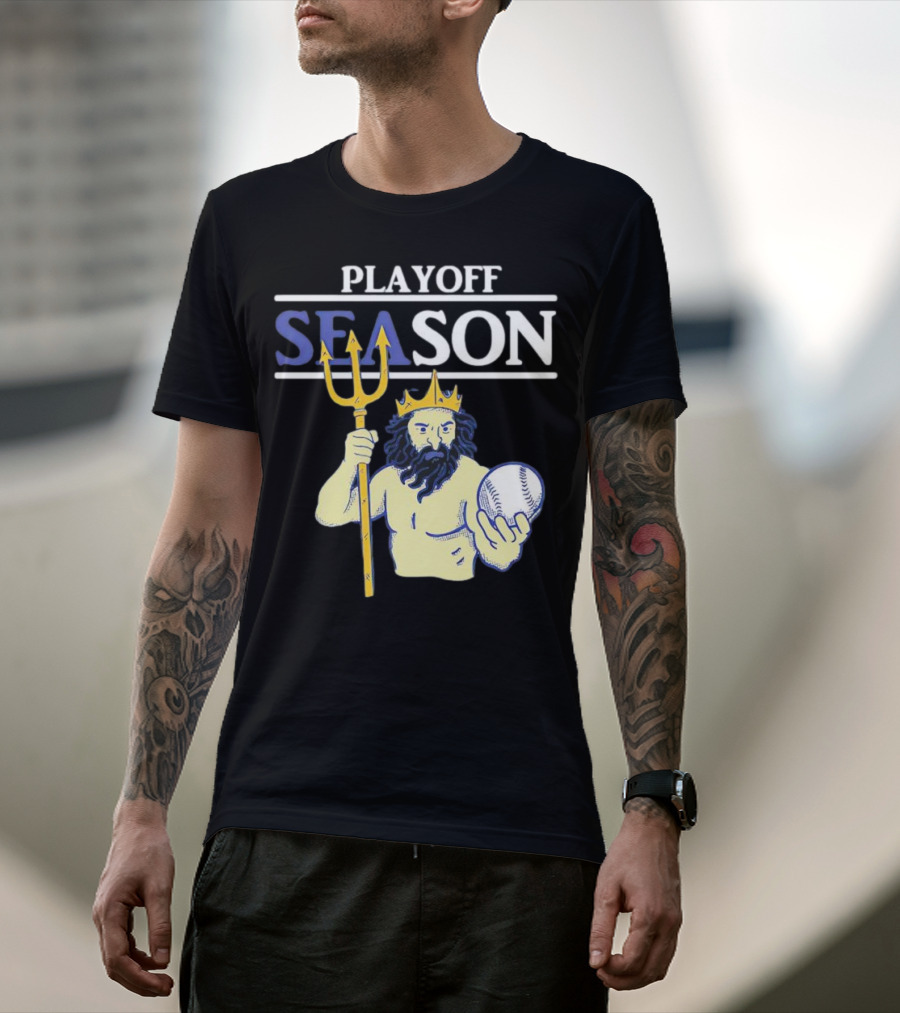 Seattle Mariners Playoff Season Poseidon Baseball Trident T-Shirt