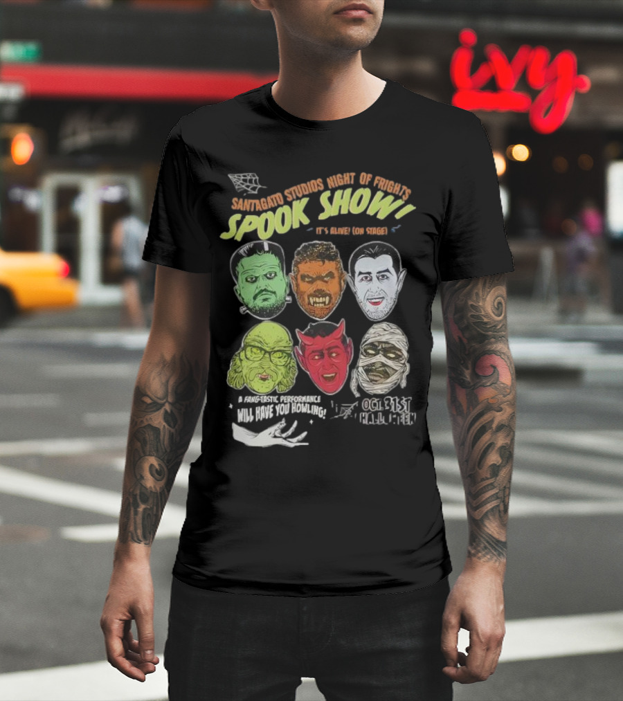 Santagato Studios Night Of Frights Spook Show Monster Mash Live On Stage T-Shirt