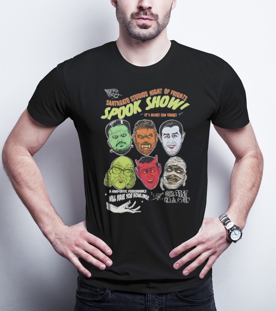 Santagato Studios Night Of Frights Spook Show Monster Mash Live On Stage T-Shirt