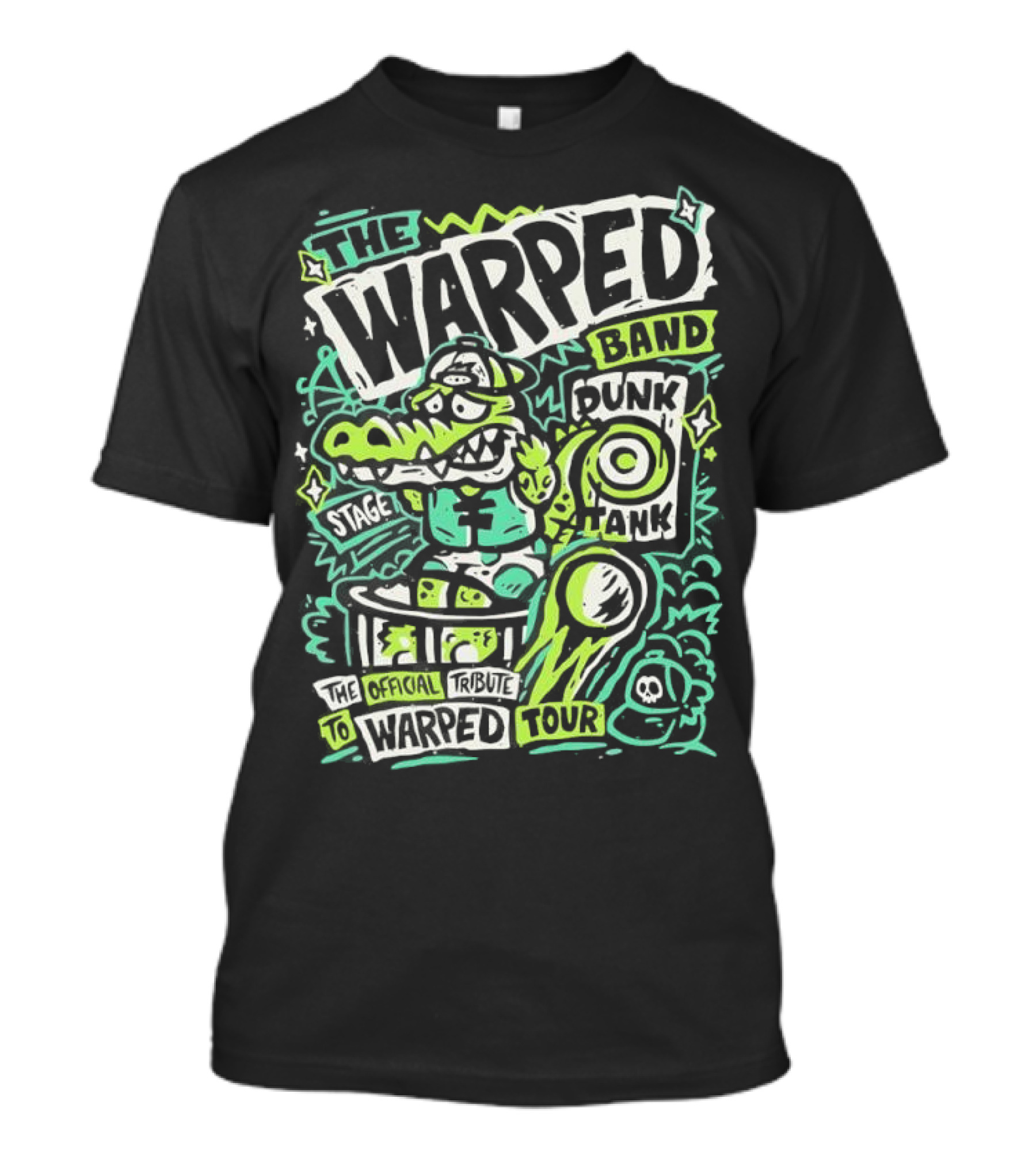 The Warped Band Dunk Tank Warped Tour Crocodile Cartoon T-Shirt