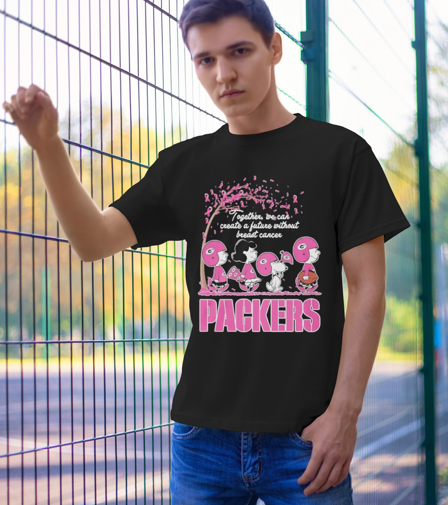 Together We Can Create A Future Without Breast Cancer Packers And Peanuts Collaboration T-Shirt