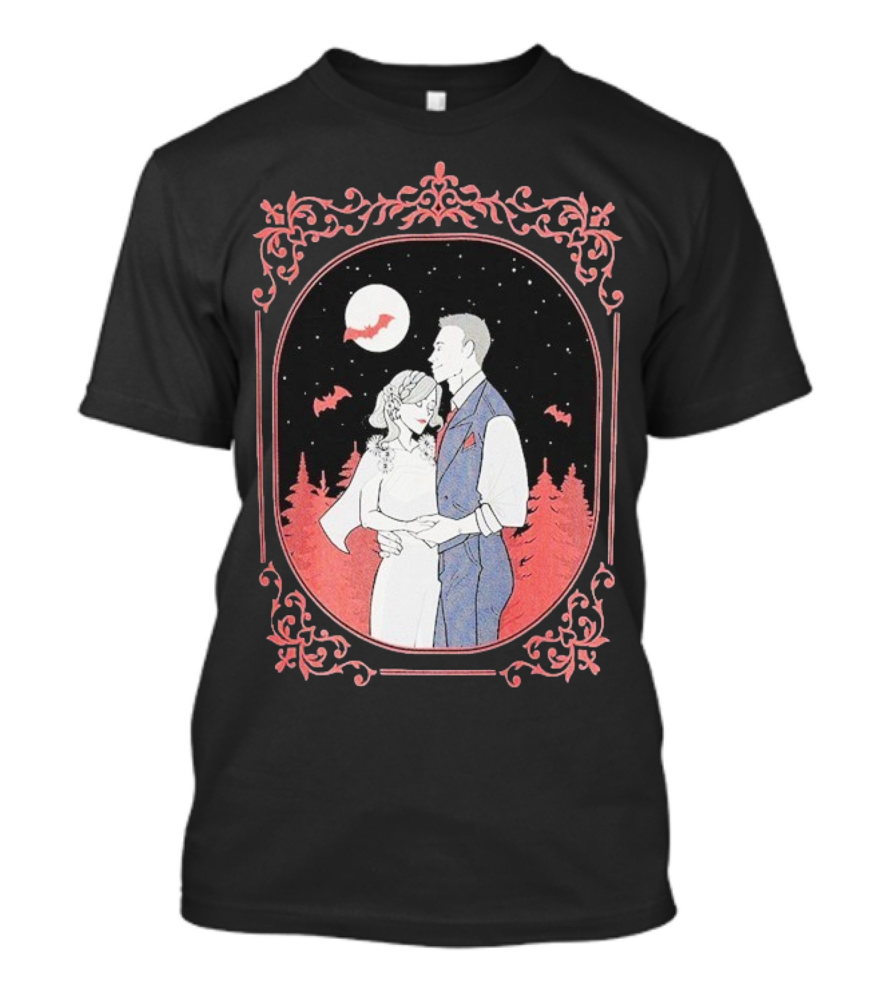 Ali Hazelwood’s Bride And Groom Halloween Romance Under Moonlight T-Shirt