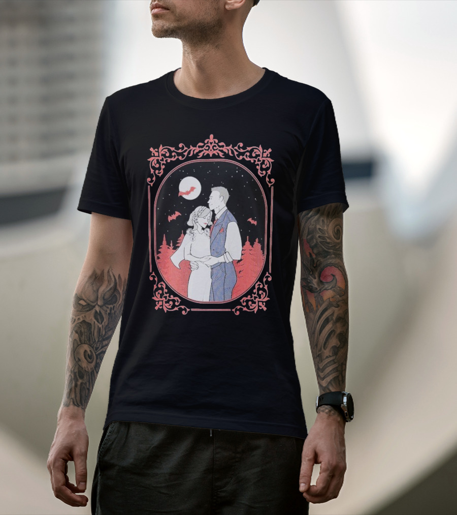 Ali Hazelwood’s Bride And Groom Halloween Romance Under Moonlight T-Shirt