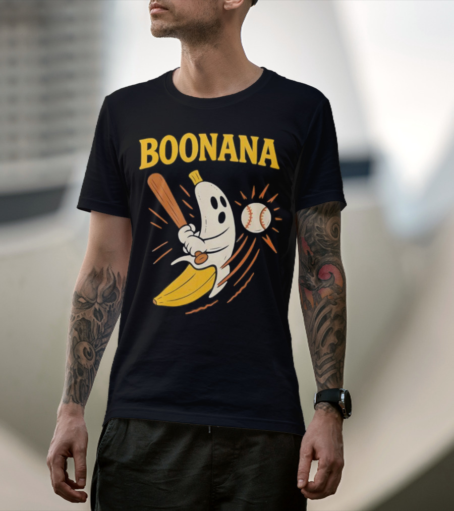 Boonana Baseball Funny Halloween Ghost Banana Costume T-Shirt